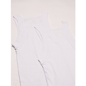 Evolve Men's Cotton Comfort Square Cut Tank Multi Pack, White, Medium