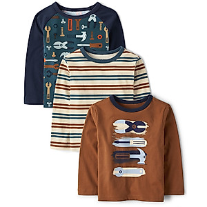 The Children's Place,and Toddler Long Sleeve Shirts 3-Pack,Multi Color,2T