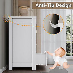 BORNOON 6-Drawer Dresser for Bedroom, Chest of Drawers with Ample Storage, Modern Farmhouse-Style Wooden Dresser for Bedroom, Hallway, Entryway, Closet