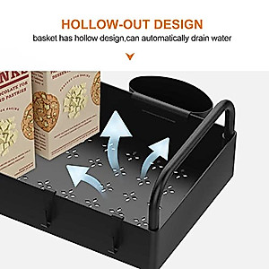 YOWOMTA Under Sink Storage Organizers,2-Tier Sliding Cabinet Drawer Organizer for Bathroom Kitchen,Pull Out Cupboard Organization Basket with Hooks,Hanging Cups,Handles