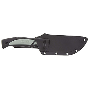 Old Timer Trail Boss 9in Fixed Blade Gut Hook Knife with High Carbon Stainless Steel Blade, TPE Grip Handle, and Custom Molded Sheath for Hunting, Field Dressing, Skinning, Gutting, and Outdoors
