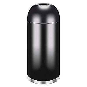zxb-shop Garbage Can Open Top Dome Trash Can Commercial Metal Trash Can for Hotel Mall Cafes Trash Can (Color : Black, Size : 45L)