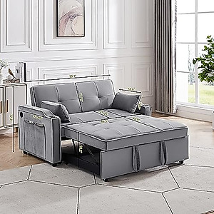 ERYE Tufted Upholstered Futon Sofa Daybed Modern Convertible Loveseat Sofa & Couch Soft Convenient Nap Sleeper Couch Bed for Home Office Apartment Furniture Sets