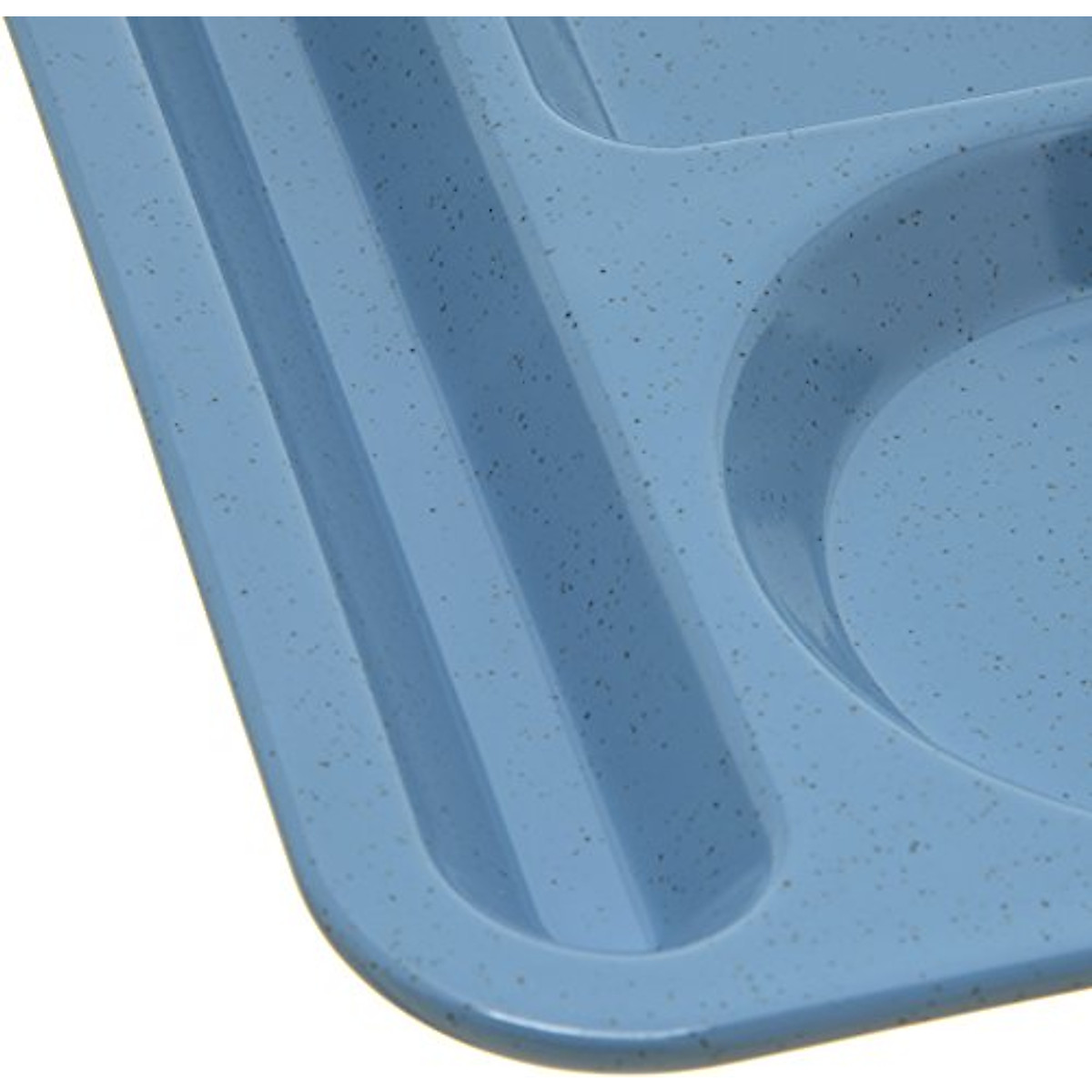 Carlisle FoodService Products Left-Hand Heavyweight 6-Compartment Melamine Tray 10" x 14" - Sandshade