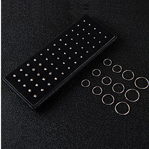 YOVORO 22G 72PCS 316L Stainless Steel Nose Studs Rings Cartilage Hoop Ear Piercing Body Jewelry 1.5MM 2MM 2.5MM W