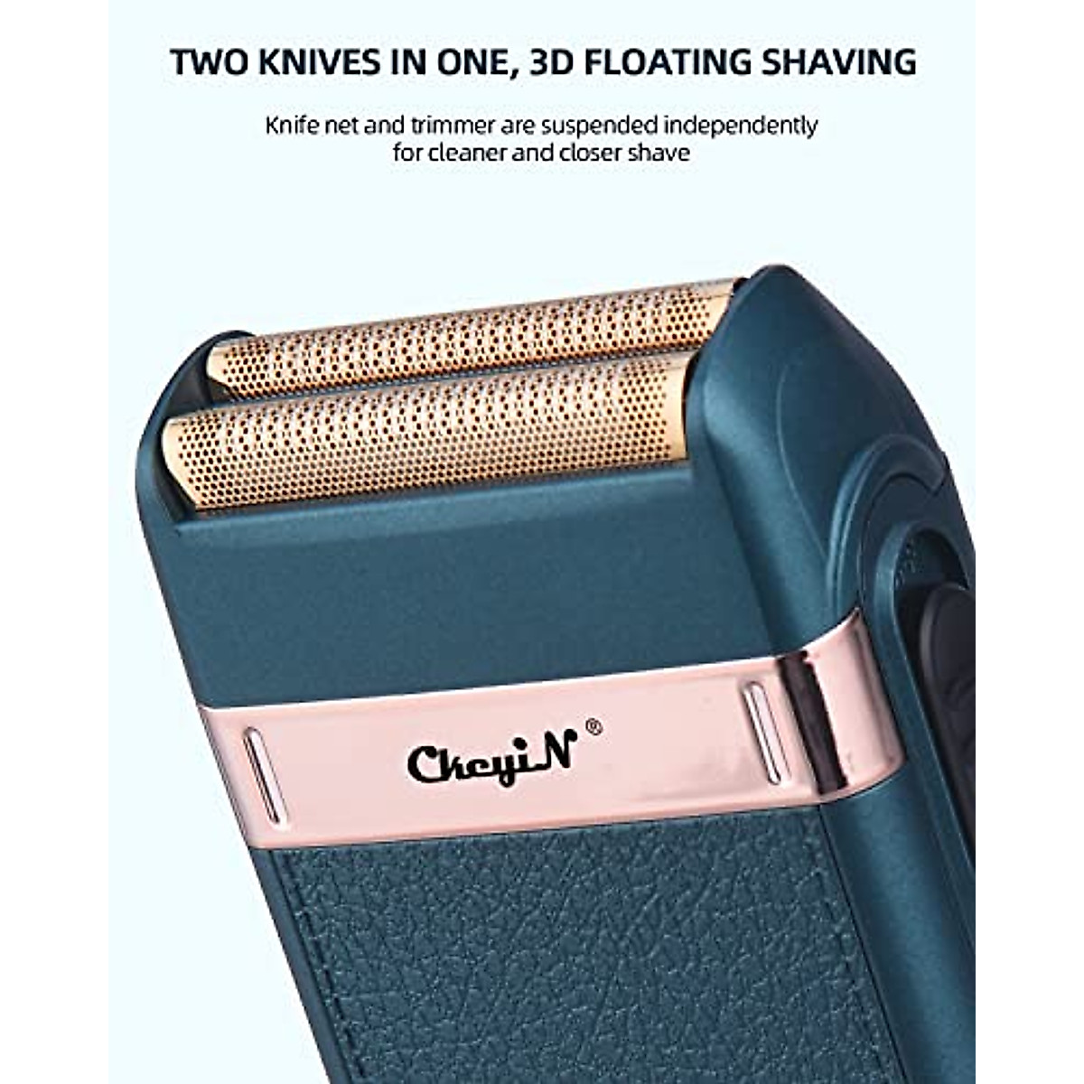 CkeyiN Men's Electric Shavers, Rechargeable Cordless Foil Shaver Razor with Replaceable Foil Head, Multifunction Wet & Dry Use Foil Shaver (Blue)