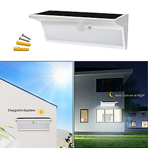 MHAZDZE Solar Lights Outdoor, 800LM 3000mAh Solar Motion Sensor Lights, 4 Modes 46LED Solar Motion Lights Outdoor with IP65 Waterproof for Garden Deck Garage