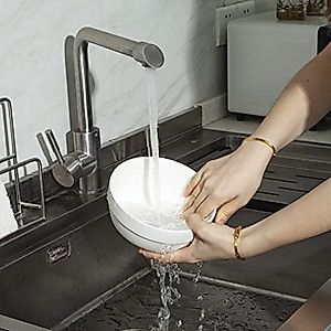 HAPPY KIT 6" 24oz Bowls with Lids, Airtight Food Storage Containers with Lids, Porcelain Soup Bowls Set of 4 for Cereal, Soup, Salad, Rice, or Pasta, Thick-edge Non-slip Design