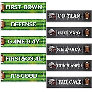 10 Pcs Football Cutouts 3.94 x 16.93 Inches Football Decorations Football Bulletin Board Decorations Football Decorations for Locker Football Sign for Sports Tailgate Birthday Football Theme Parties