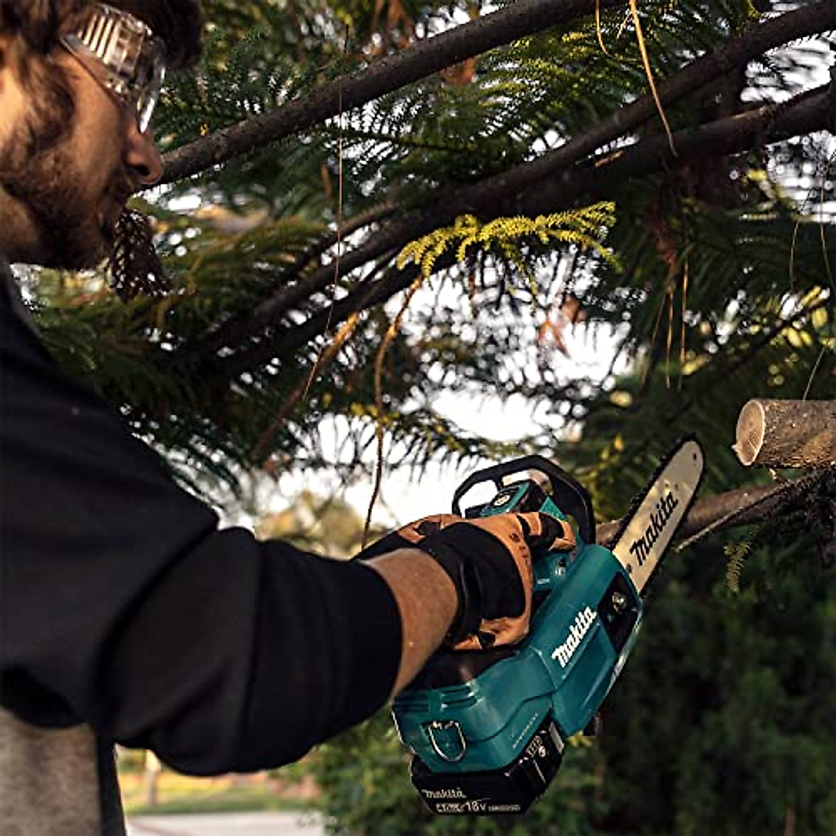 Makita XCU06SM1 Lithium-Ion Brushless Cordless (4.0Ah) 18V LXT 10" Top Handle Chain Saw Kit, Teal