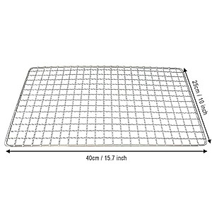 ITTA 2 Pack 15.7 x 10 inch Stainless Steel Campfire Grill Mesh BBQ Cooking Grate Bushcraft Fireplace with a Carry Bag, Lightweight and easy to Clean Perfect for Outdoor Backpacking Camping Hiking