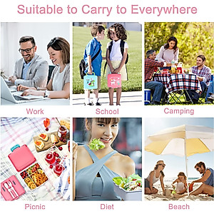 Bento Lunch Box for Kids, Unicorn Lunch Box with 4 Compartment Bento,1300ml Lunch Container with Sauce Jar/ Spoon/ Fork, Leak Proof, Microwave/ Dishwasher Safe, BPA-Free and Food-Safe Materials (Pink)