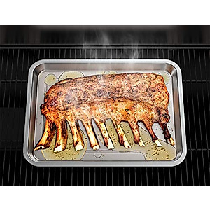 only fire Stainless Steel Baking Sheet with Rack Roasting Pans for Smokers and Pellet Grills Great Kitchen Baking Accessories
