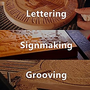 MNA 90 Degree V Groove and Round Nose Router Bit Set, 1/4 Inch Shank Signmaking Router Bits, 3D CNC Lettering & Engraving Router Bit Kit