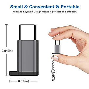 Micro USB to USB C Adapter,(8-Packs)Aluminum USB Type C Adapter Convert Connector with Keychain Charger Compatible Samsung Galaxy S10 S9 S8 Plus Note 9 8, LG V40 V35 G8 G7,Google Pixel 3 XL,Moto Z2 Z3
