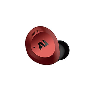 ausounds AU-Stream Hybrid Bluetooth True Wireless Hybrid Active Noise Cancelling Earbuds with Touch Controls, Wireless Charging Case, and Premium Dynamic Drivers, Red