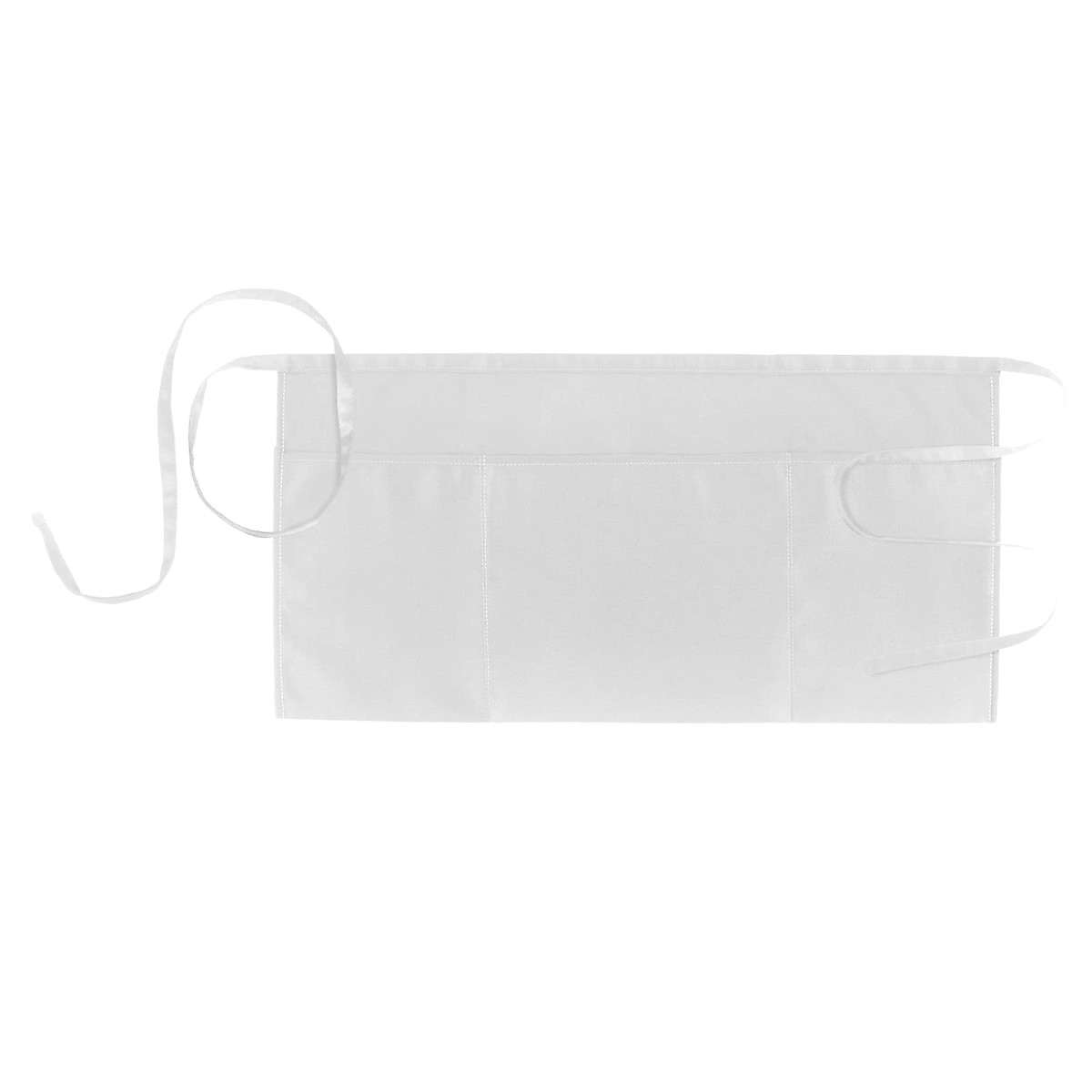 Xornis 1 Pack Waist Aprons with 3 Pockets Waitress Server Waiter Half Short, White