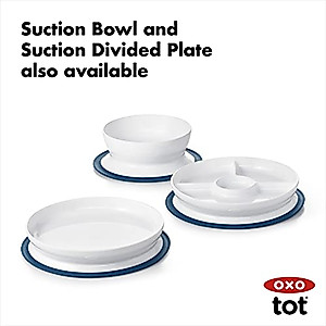 OXO Tot Stick & Stay Suction Divided Plate - Navy