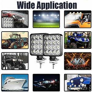 Led Light Bar, Turboo 10PCS 4inch 48W Led Work Light Square Spot Lights Off-road Lights Led lights for Trucks,Off-road Vehicle, ATV, SUV, UTV, 4WD, Jeep, Boat and More