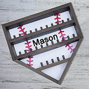 A2MYL Personalized Name Baseball Display Case Softball Storage Stand Baseball Holders for Dad's Collection Memorabilia Baseball Rings (Baseball Display Case - Black)
