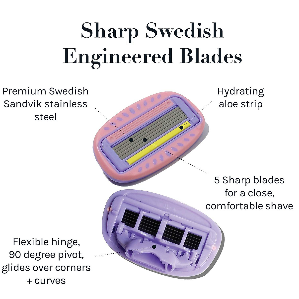 AOA Studio Women's Blade 8 Refills Smooth Shave For Sensitive Skin