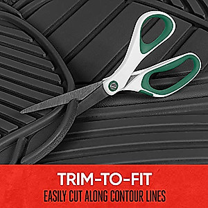 Motor Trend FlexTough Performance All Weather Rubber Car Mats with Cargo Liner - Full Set Front & Rear Floor Mats for Cars Truck SUV, Automotive Floor Mats (Black)