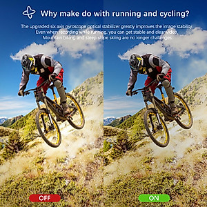 SJCAM SJ6Pro 4K60fps 24MP Dual Screen Action Camera with WiFi, 6-aixs Image Stabilization,170° FOV 8X Zoom, Underwater 40m Waterproof Camera Support External MIC, 2 * 1000mAh/64G Card/Ride Kits