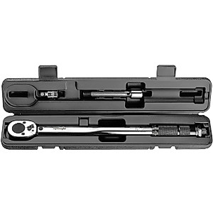 EPAuto 1/2-inch Drive Click Torque Wrench + 4 Pieces - Impact Socket Adapter
