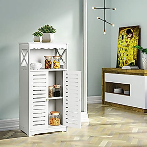 NOKAMW Bathroom Storage Cabinets,White Floor Cabinet,Home Waterproof Storage Furniture for Bedroom Kitchen Hallway,Cupboard Unit with Daily use Layer,75x24x34cm.