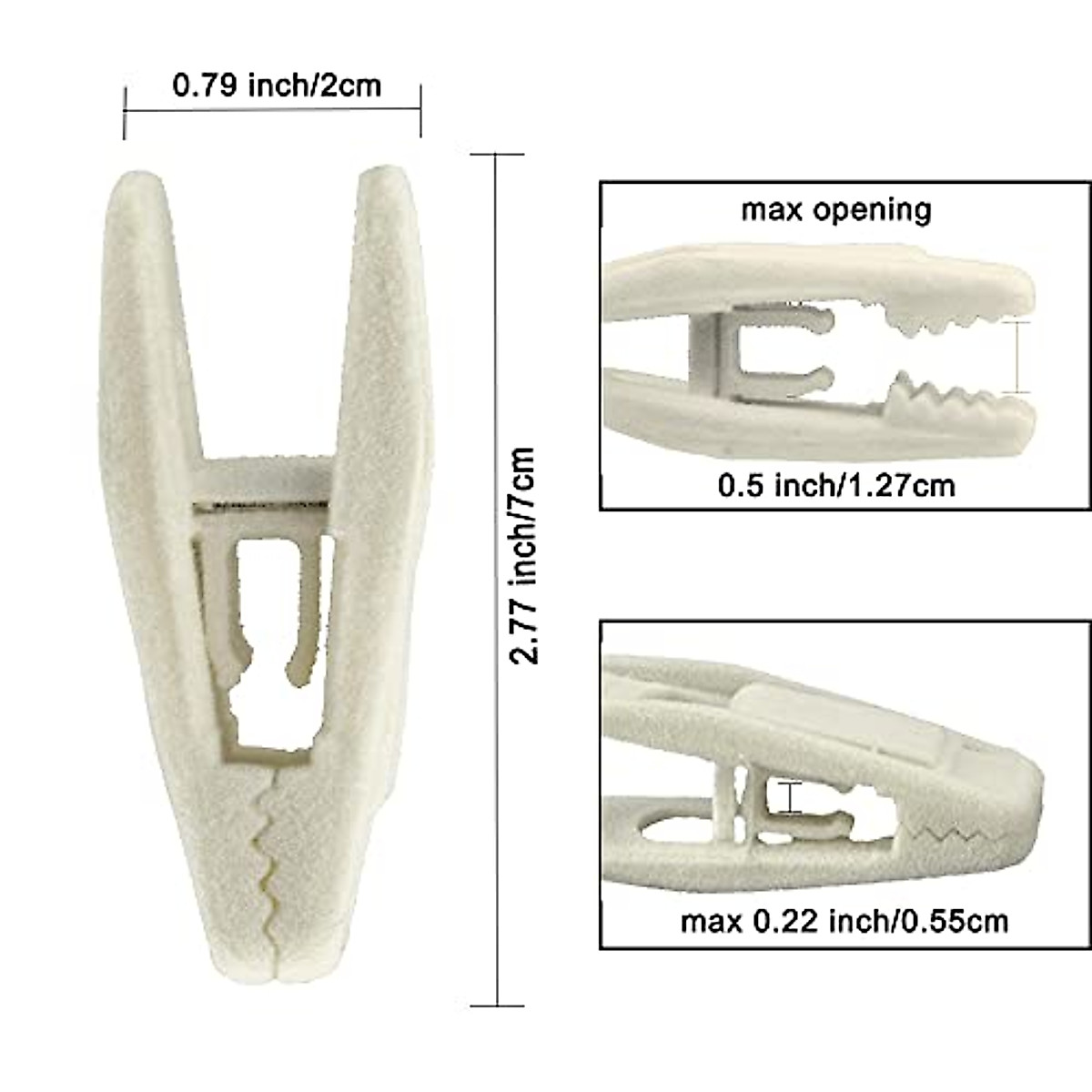 Corodo Hanger Clips for Velvet Hangers, 80 Pack Hanger Clips, Durable Clips for Hangers, Perfect for Baby Hangers Velvet Skirt Hangers (Ivory)