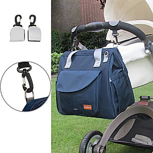 CitisKins Diaper Bag Tote Mommy bags Outdoor Handbags with Insulated Pockets,Changing Pad & Reflective Strips (Navy)