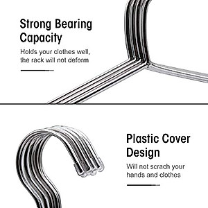 METLUCK 40 Pack Clothes Hangers Stainless Steel Strong Wire Metal Hangers -17.71 Inch, Silver
