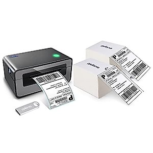 POLONO Shipping Label Printer Gray, 4x6 Thermal Label Printer for Shipping Packages, Commercial Direct Thermal Label Maker,Thermal Labels, 4"x 6" Direct Thermal Shipping Label (Pack of 1000