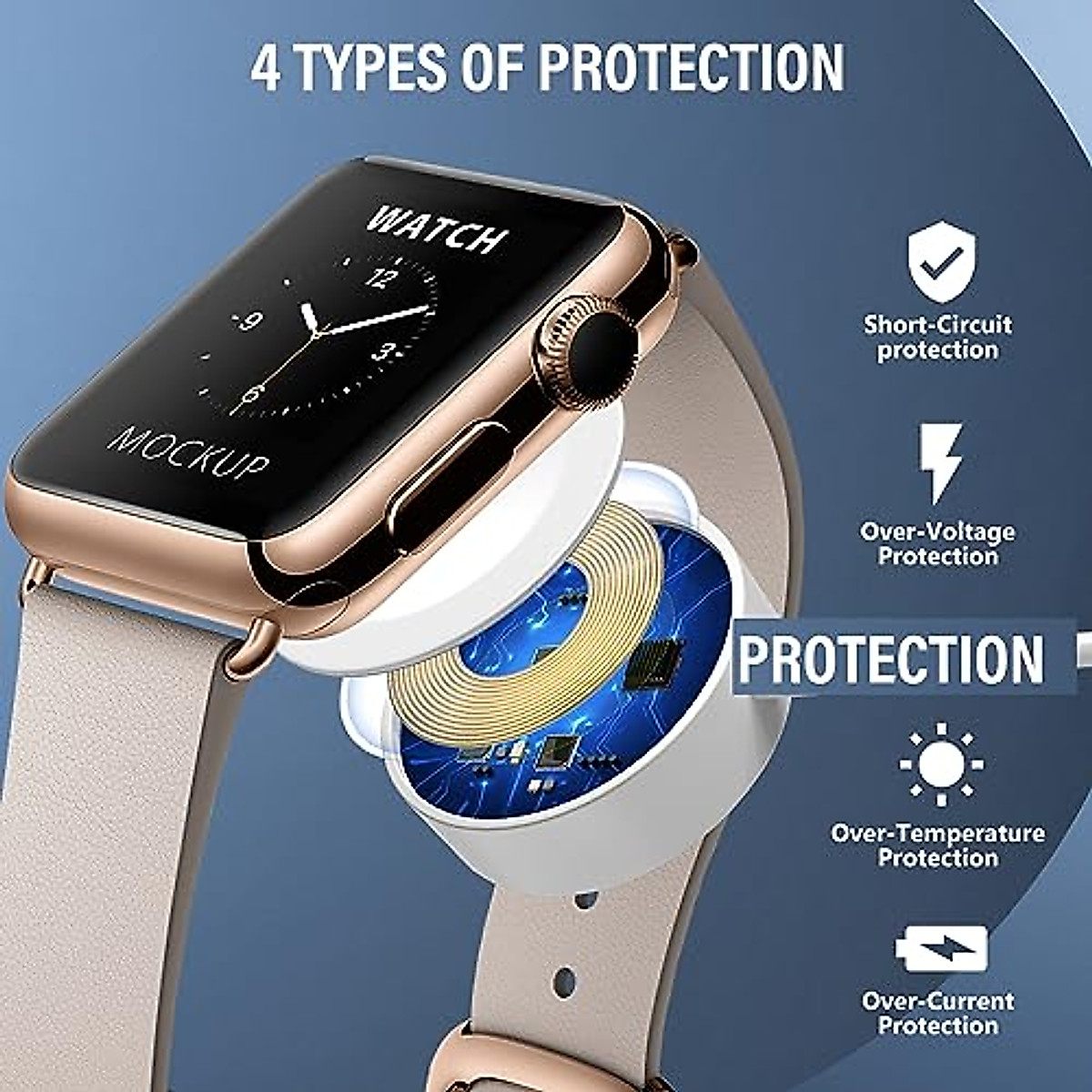 Skrring Smart Watch Charger Cable Compatible with Apple Watch Charging Series 8/7/SE/6/5/4/3/2/1/Ultra (38mm 40mm 41mm 42mm 44mm 45mm) - White 3.3ft/1m