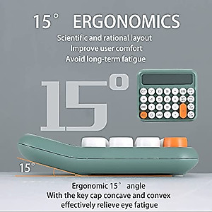 Standard Calculator 12 Digit,Desktop Large Display and Buttons,Calculator with Large LCD Display for Office,School, Home & Business Use,Automatic Sleep,with Battery.6 * 5.15in (Green)