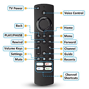 Replacement Voice Remote Control for Insignia TVs, Toshiba TVs, Pioneer TV, AMZ TV Cube and AMZ Omni TVs, 4-Series TV.