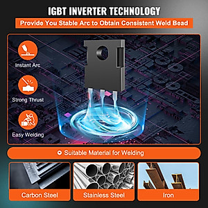 VEVOR MIG Welder, 3 in 1 270 Amp Welding Machine, 110 220V MIG TIG Arc Welder, Portable TIG Welder Lift ARC Welder with IGBT DC Inverter, LCD Digital Display, Welder Torch and Welding Wire