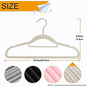 50+10 Pack Non-Slip Velvet Hangers Suit Clothes Hanger Space Saving Hangers 15~20LBS Heavy Duty Hangers 16.5inch