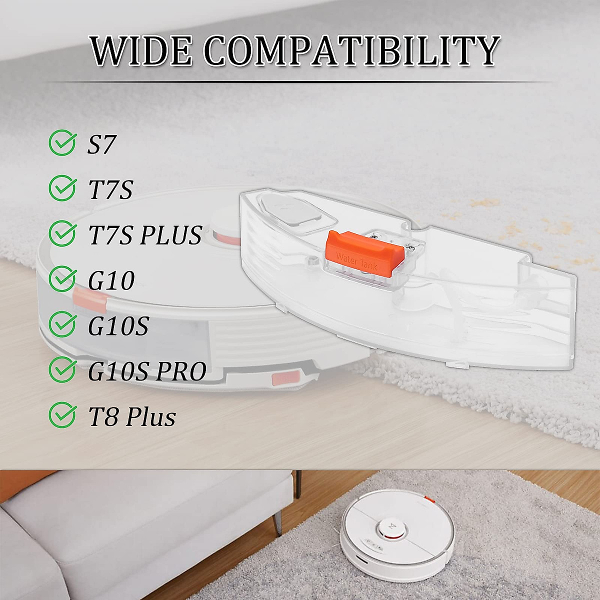 Garbage fighter Replacement Water Tank bin Box for Xiaomi Roborock S7 /T7S /T7SPLUS /G10 /G10S /G10SPRO /T8 Plus Series Robot Vacuum Cleaner Reservoir Accessories Parts