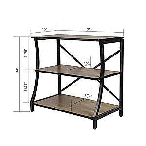 Aquatic Fundamentals 29/37 Gallon Metal/Wood, Aquarium Stand, Console Table, 31" L x 15" W