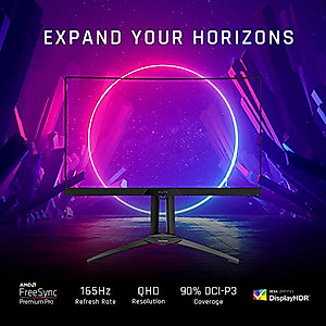 ViewSonic XG270QC 27 Inch Curved 1440p 1ms 165Hz Gaming Monitor with FreeSync Premium Pro, VESA Display HDR400 and Advanced Ergonomics for Esports