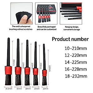 DRAMLOR Wheel Cleaner Car Detailing Brush Kit Including 3PCS Metal-Free Synthetic Wool Wheel and Tire Brush Long Handle Car Wheel Brush & 5PCS Cleaning Brushes Tire Brush for Car Detailing