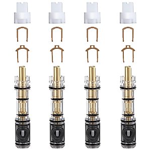 Enhon 4 Pack 4 Pack Dual Seal Cartridge Replacement Compatible with Moen 1225 1225B, One-Handle Kitchen and Bathroom Faucet Cartridge Fits Single Handle Faucet/Showers, Brass