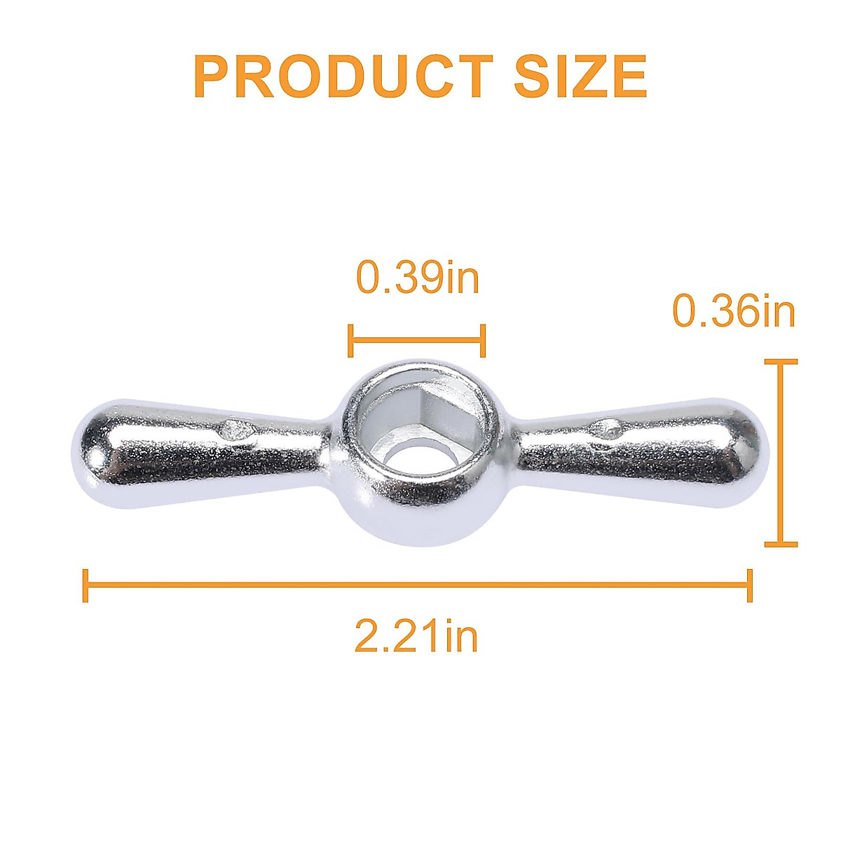 VIDABTE PP20617 Replacement Tee Handle with Square Broach in Chrome,Outdoor Faucet Handle Tee Handle,Metal Outside Faucet Hose Bibb Tee Handle,Square Broach (2 pcs)