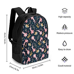 Cute Swimming Axolotl Vector Pattern Laptop Backpack for Men Women Shoulder Bag Business Work Bag Travel Casual Daypacks