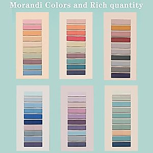 ELII Sticky Tabs 1200pcs Page Markers,Morandi Sticky Note Tabs Colored Writable and Repositionable Book Flags Tabs Strip Index Tabs,Page Tabs