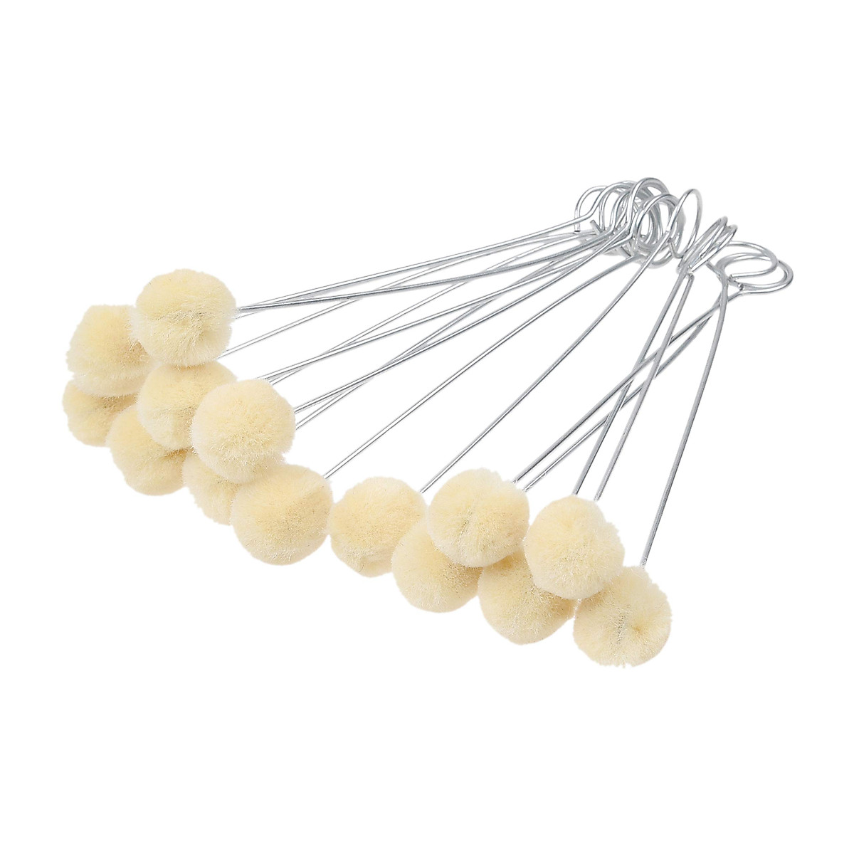 Kare & Kind Wool Daubers - 50 pcs Pack - Leather Dye Applicator - Leatherwork Tools - Wool Balls with Metal Handle - DIY, Art Projects, Crafting, Shoe Polish