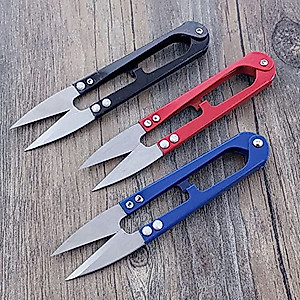 JINJIAN Thread Snips Sewing Scissors 4.9'', 6PCS Small Trimming Clippers U Shape Yarn Cutter for Embroidery Cross Stitch Sewing Craft Supplies(COLOR RANDOM)