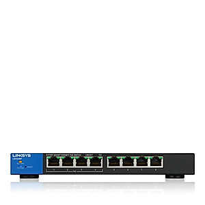 Linksys Business LGS308P 8-Port Gigabit Ethernet Smart Managed Switch PoE+ (72W)