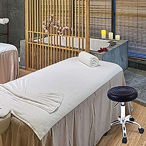 Goplus® Adjustable Hydraulic Rolling Swivel Bar Stool Tattoo Facial Massage Spa Stool (1, Black)